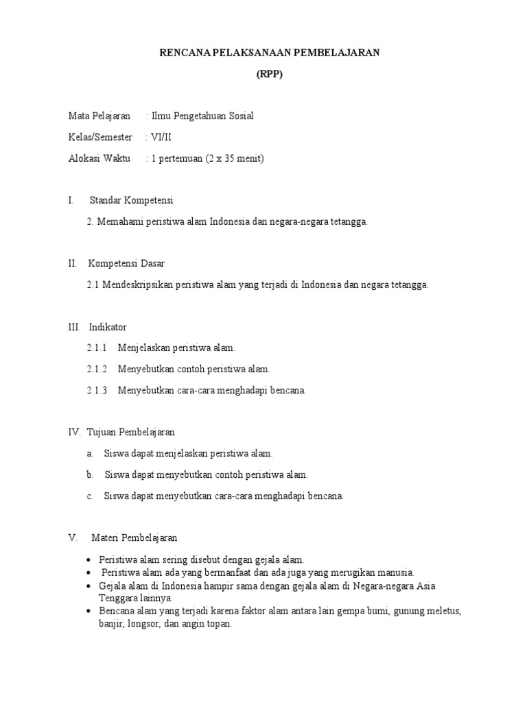 RPP (Perspektif Global) | PDF