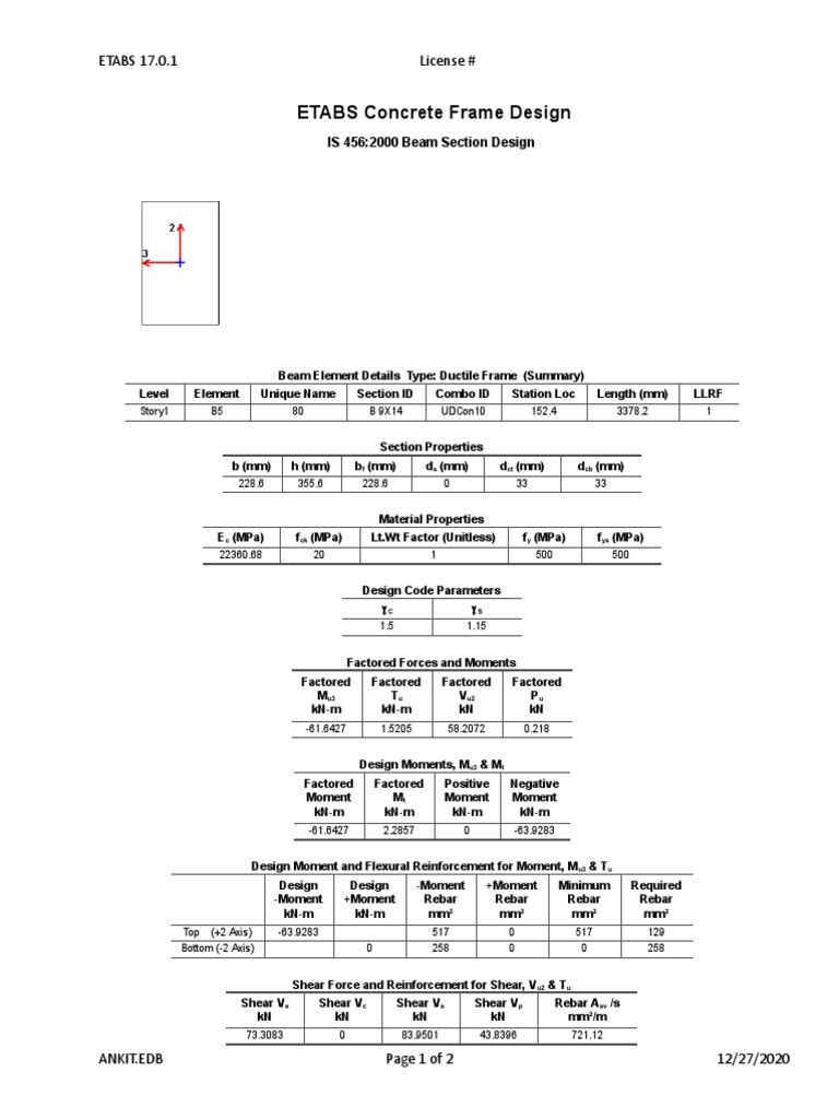 ETABS Concrete Frame Design | PDF | Beam (Structure) | Building