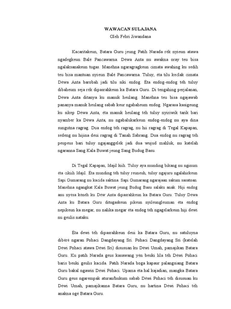 Wawacan Sunda | PDF