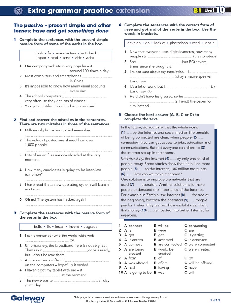 B1 UNIT 10 Extra Grammar Practice Extension | PDF | Internet | Information Technology