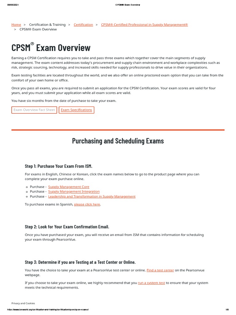 ISM CPSM Exam Overview | PDF | Identity Document | Test (Assessment)