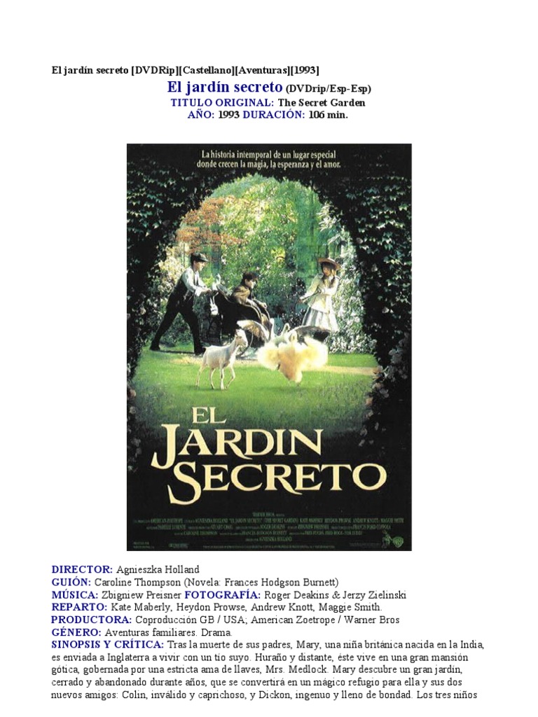 El Jardín Secreto 1993 | PDF | El jardín secreto | Ocio