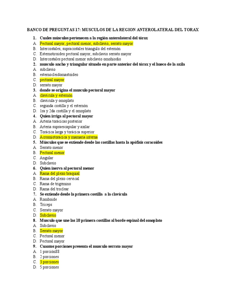 Músculos de la Región Anterolateral del Tórax | PDF | Tórax ...