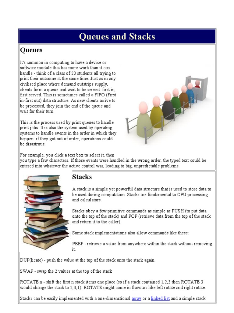 Queues and Stacks | PDF | Queue (Abstract Data Type) | Computer Data
