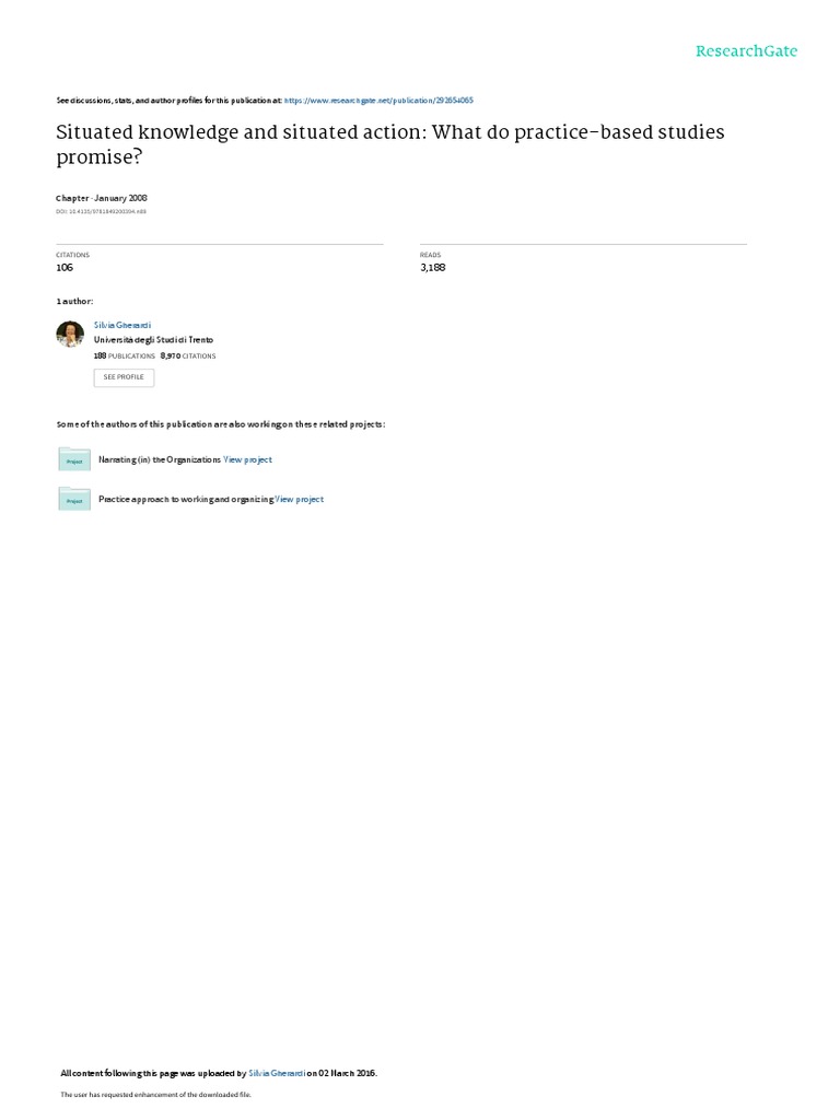 Gherardi - Situated Knowledge and Situated Action - What Do Practice ...