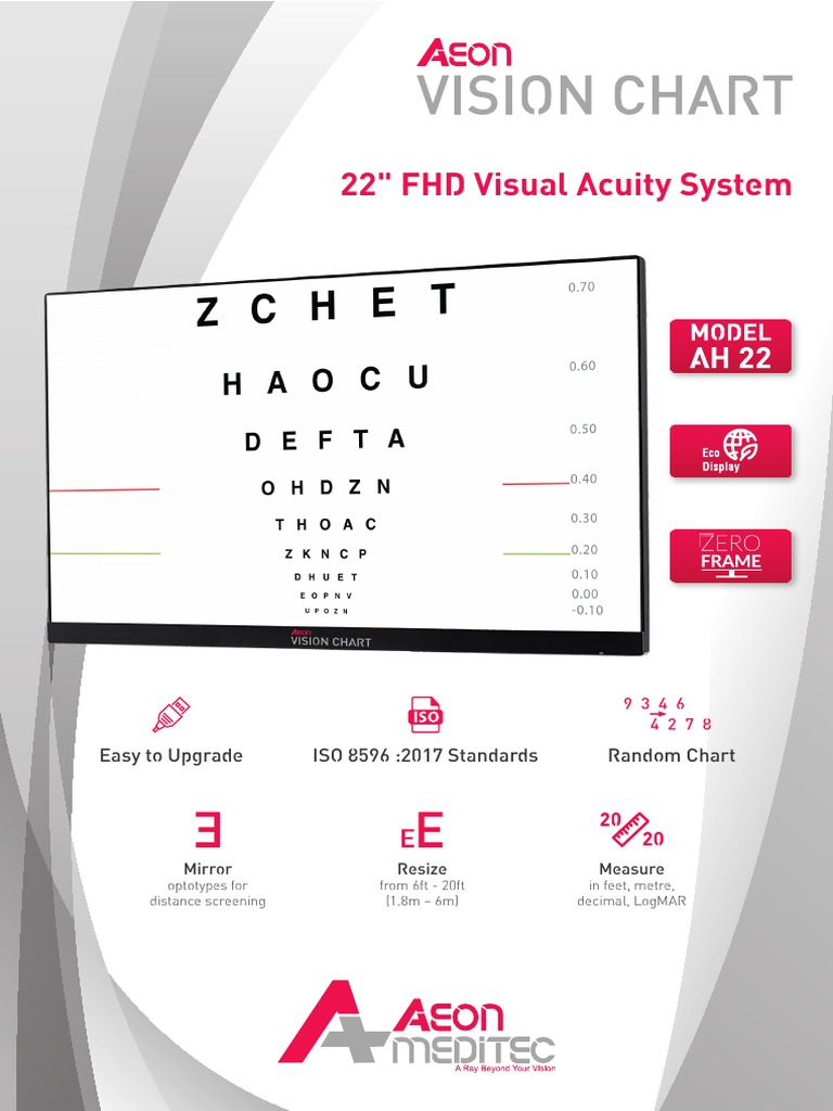 22" FHD Visual Acuity System: Easy To Upgrade ISO 8596:2017 Standards ...