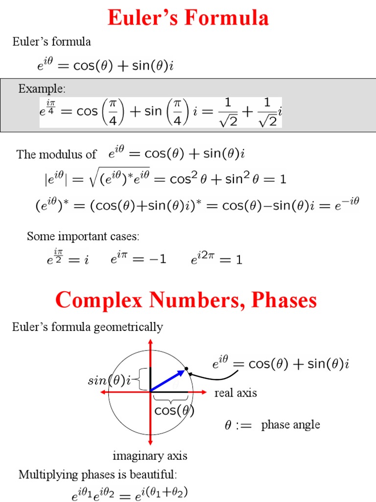Euler's Formula | PDF | Complex Number | Sine