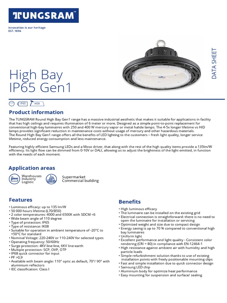 High Performance LED High Bay Lighting: Product Specifications and ...