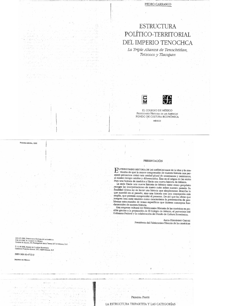 Carrasco Pedro-Estructura Político-Territorial Del Imperio Tenochca ...