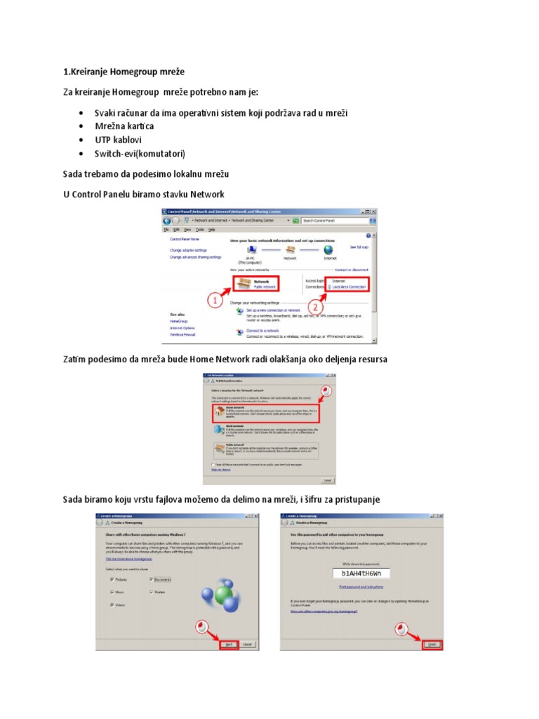 Homegroup Podesavanje Mreze | PDF