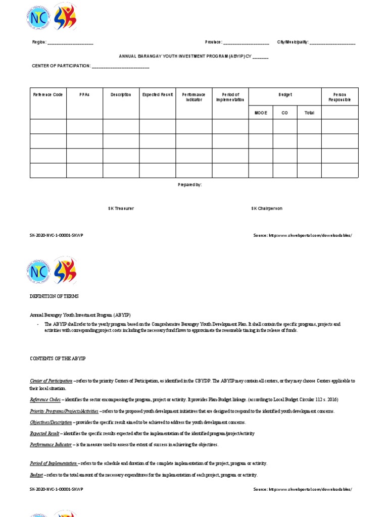 ABYIP Templates (Revised) | PDF | Youth | Peacebuilding