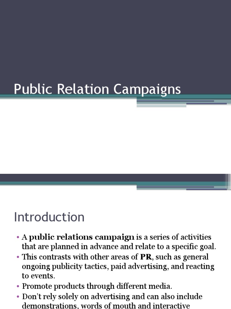 Effective Public Relations Campaigns | PDF | Career & Growth | Business