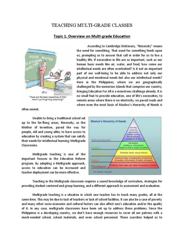 Overview of Multi Grade Education | PDF | Schools | Teachers