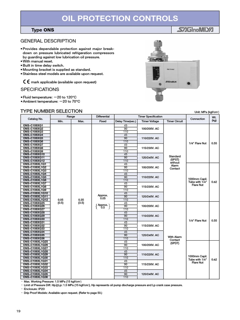 Oil Protection Controls: General Description | PDF | Switch | Timer