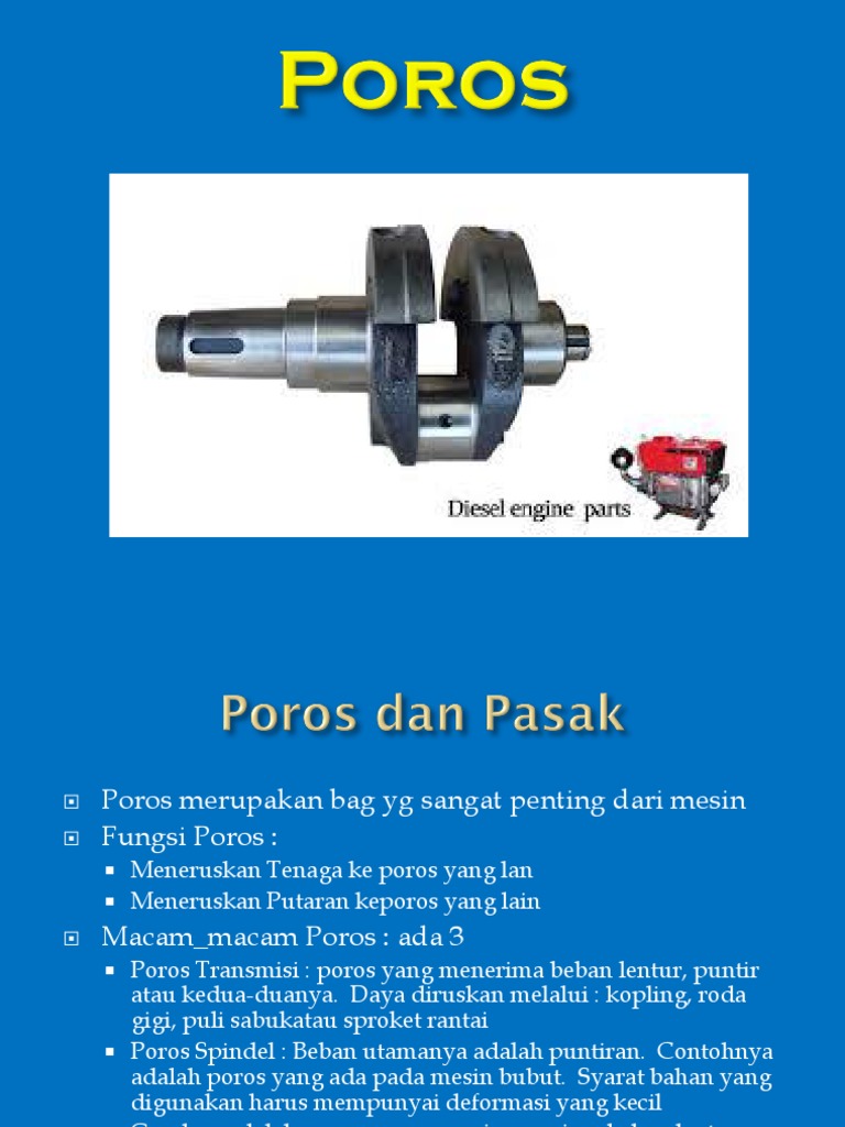 Perencanaan dan Jenis Poros Mesin | PDF