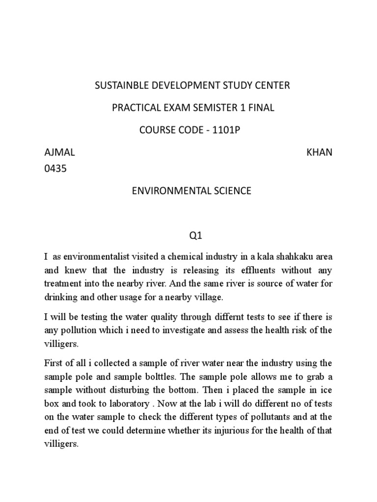 Environmental Practical | PDF | Pollution | Water