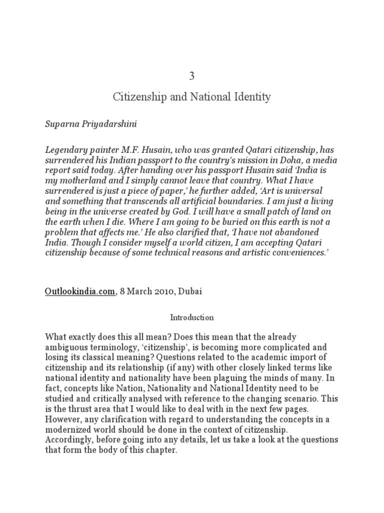 Approaches To Nationalism, Citizenship | Download Free PDF ...