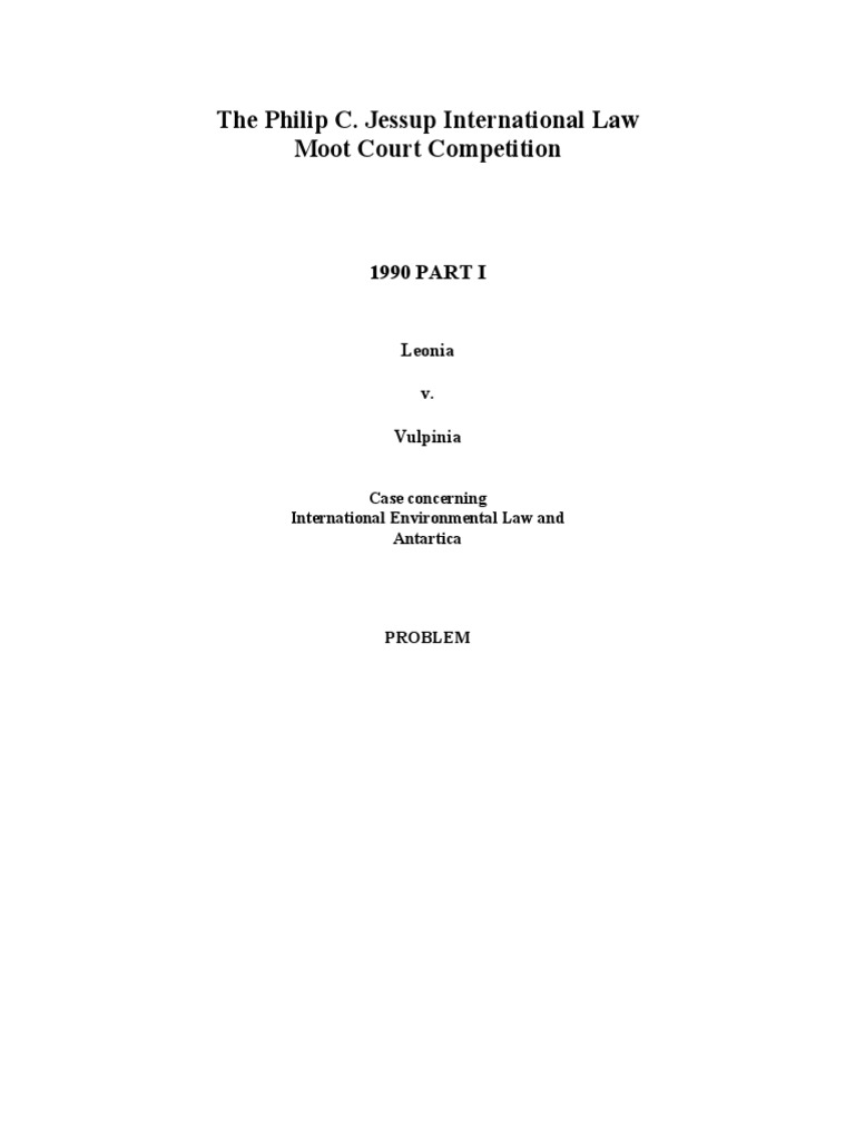 1991 Jessup Problem (Barry Edit) | PDF | Treaty | Antarctica