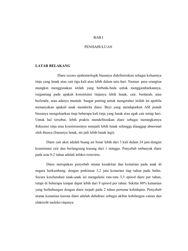 Refrat Penatalaksanaan Diare Cair Akut Dengan Dehidrasi Berat | PDF