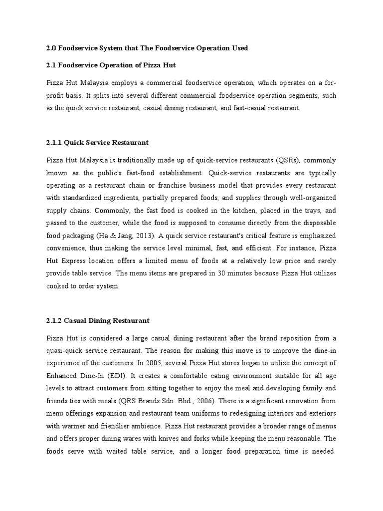 Food Service Operation and System | PDF | Fast Food Restaurants ...