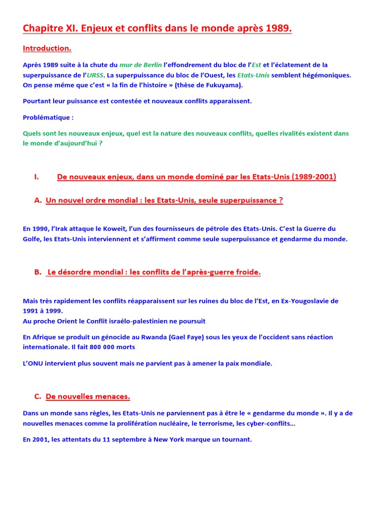 Fiche Eleve 1 Correction | PDF | Histoire