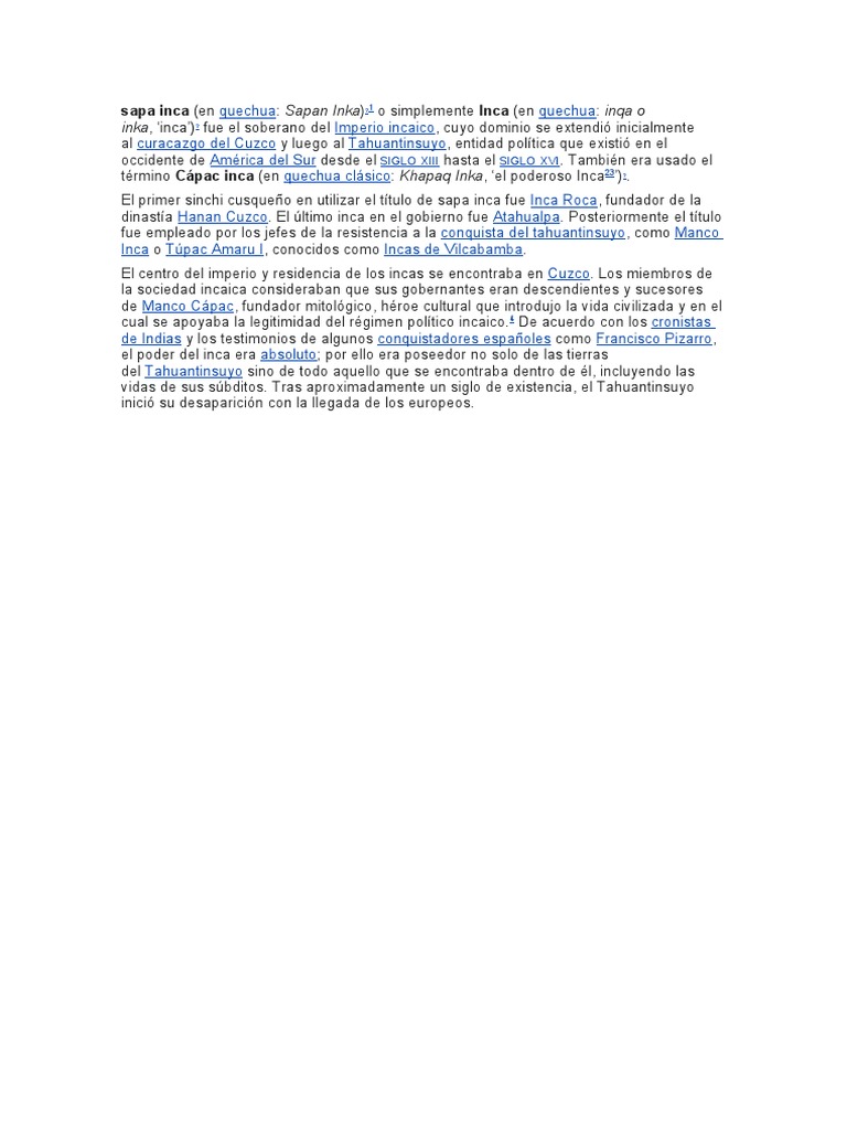 Sapa Inca | PDF