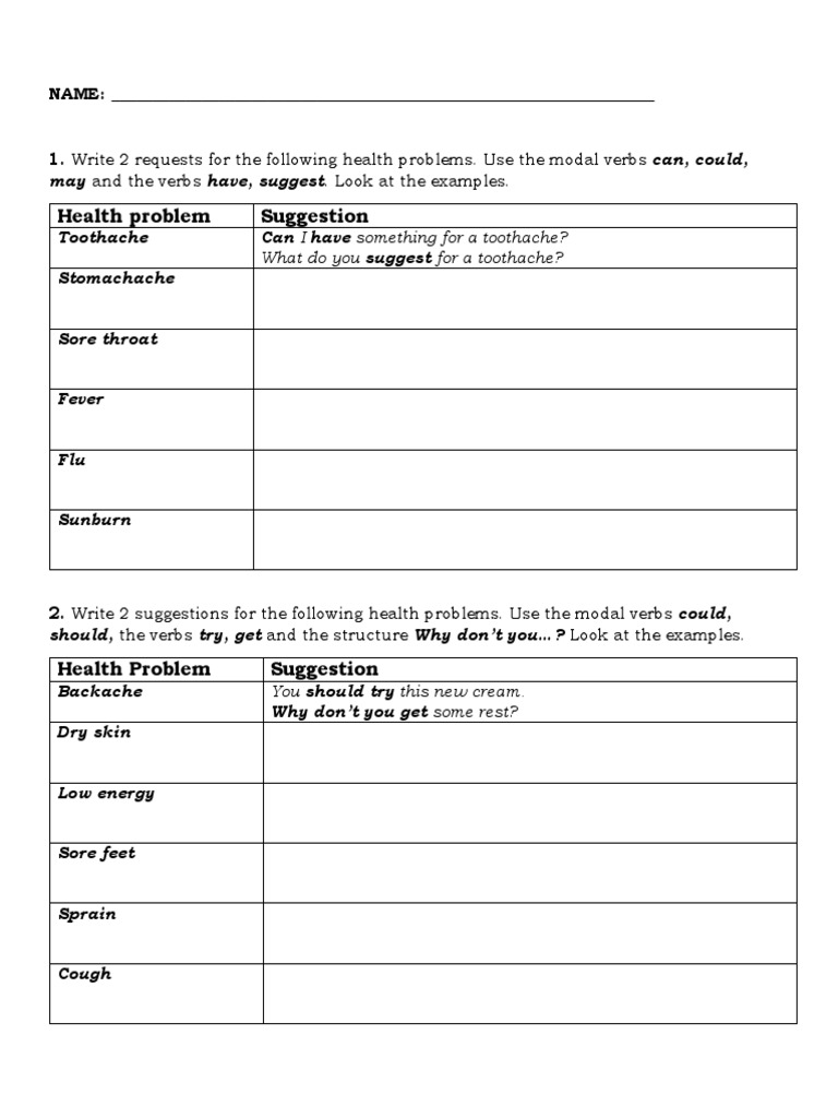 Modal Verbs, Can, Could, May - Worksheet | PDF