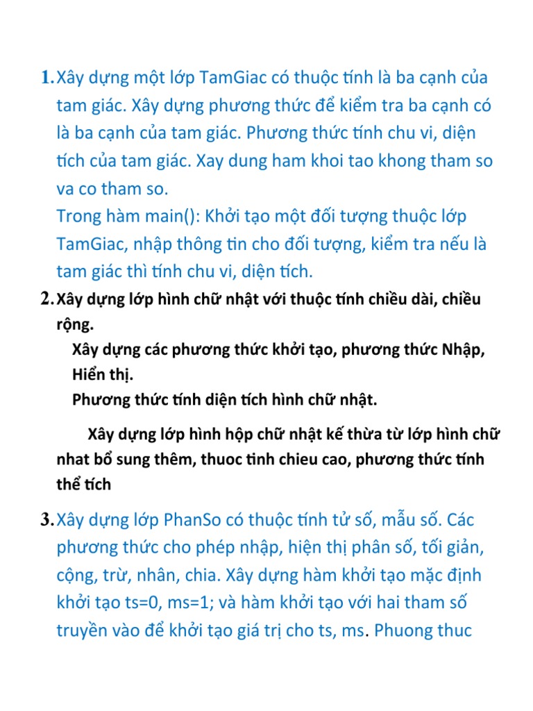 Bai Tap Xay Dung Classes | PDF