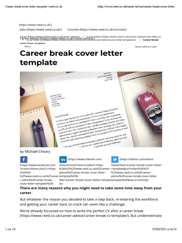 Career Break Cover Letter Template | PDF | Internet Privacy | Business