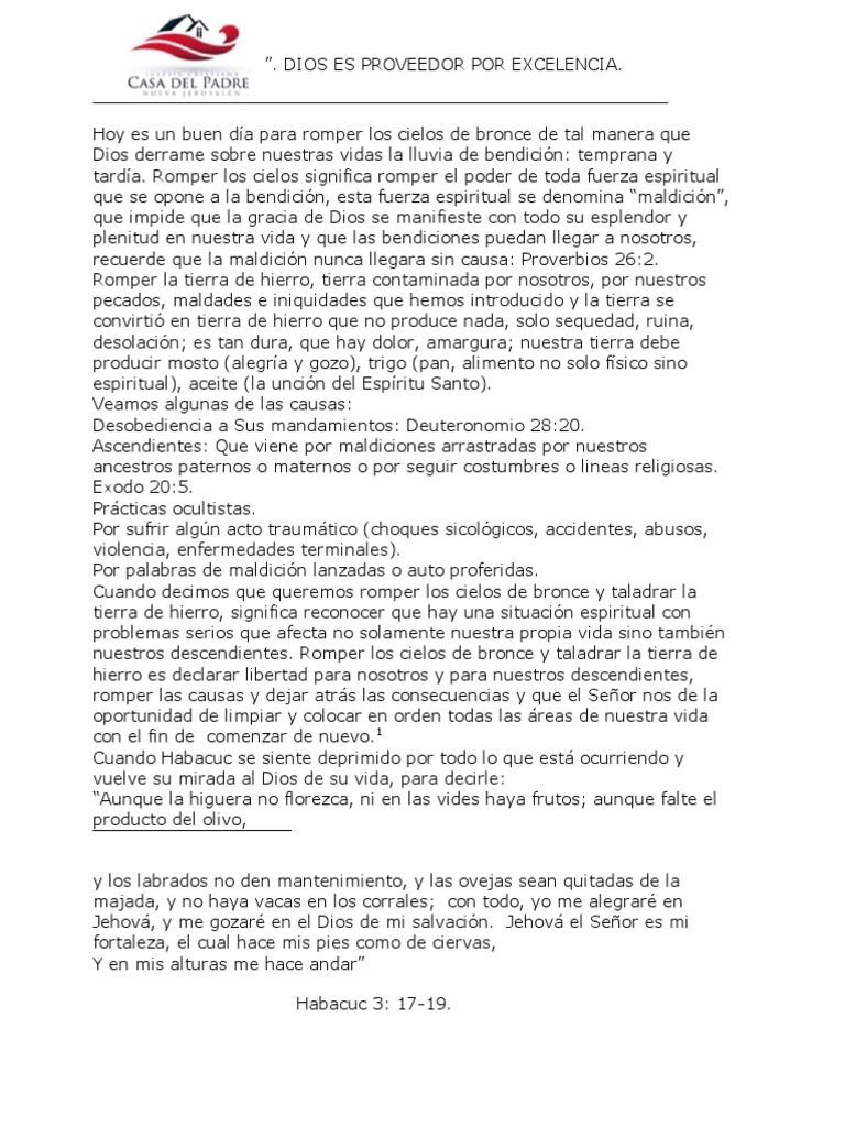 Dios Es Proveedor Por Excelencia | PDF | Jesús | Cristo (título)