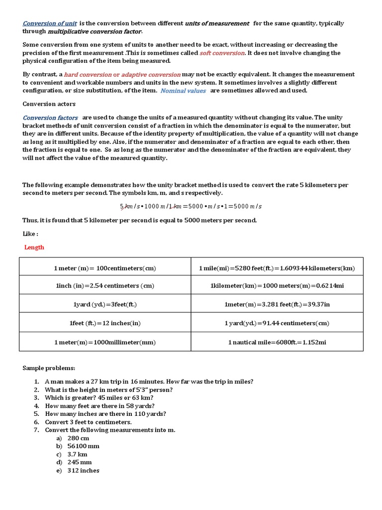 Unit Conversion Methods and Examples | PDF | Metrology | International ...