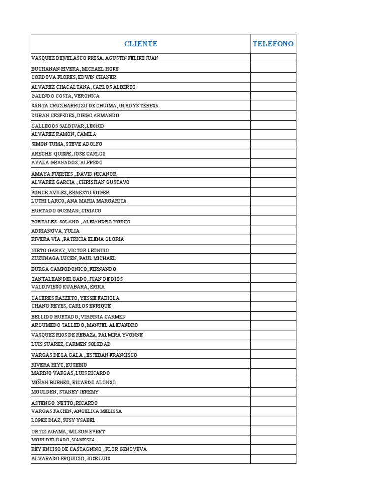 Lista de Clientes y Contactos | PDF | Entretenimiento (general)