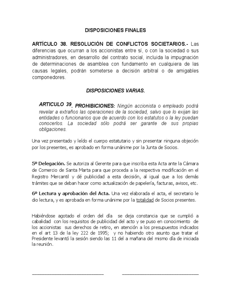 Disposiciones Finales | PDF