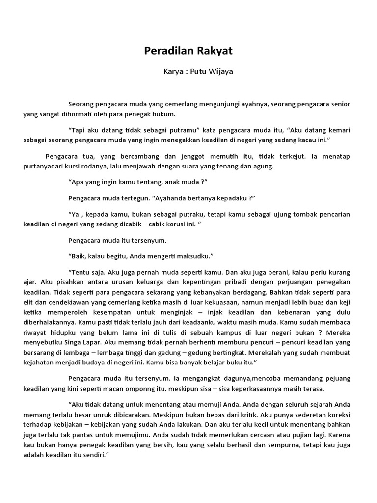 Cerpen Peradilan Rakyat | PDF | Hukum