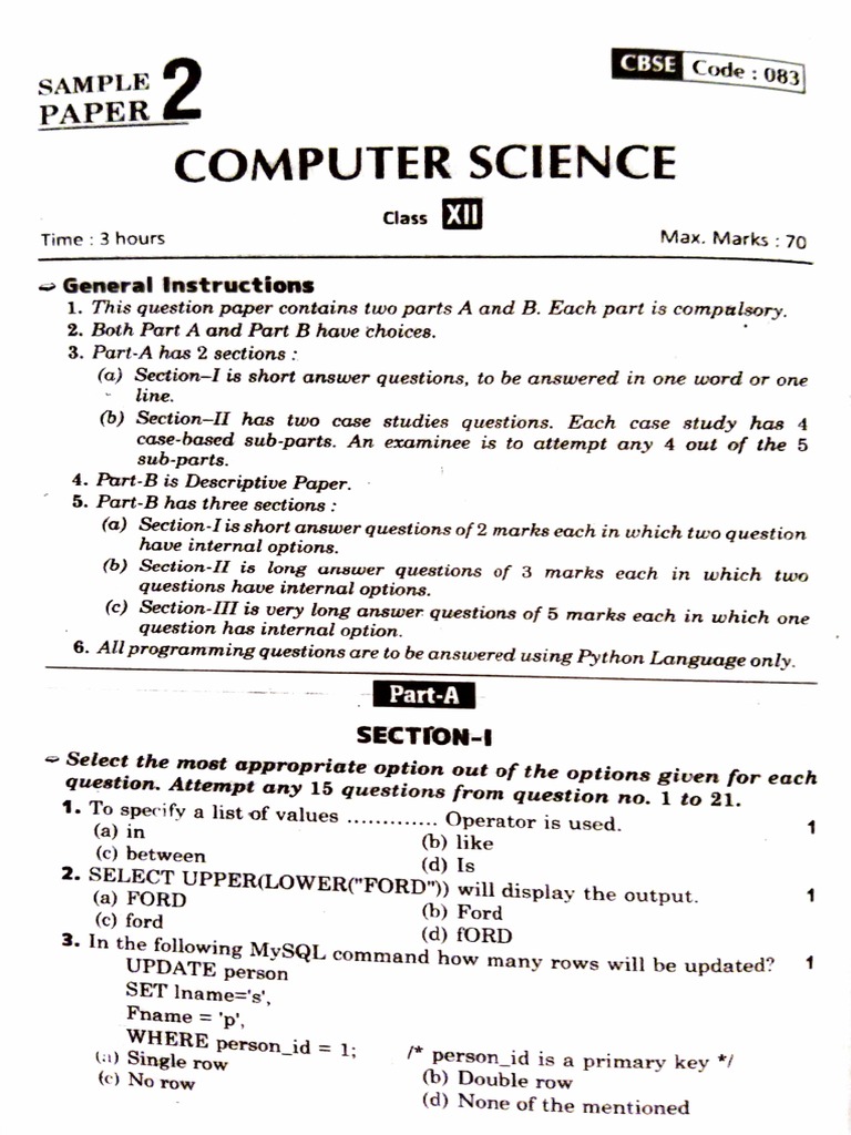Class 12 Sample Paper | PDF | String (Computer Science) | Computer Network