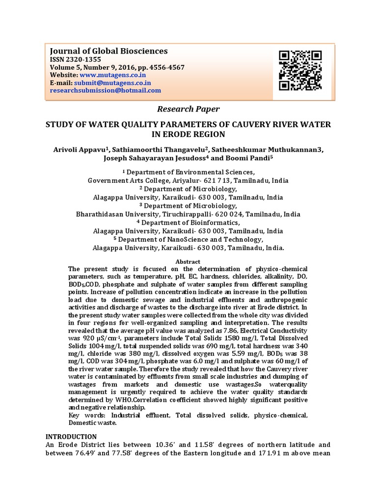 Journal of Global Biosciences: Research Paper | PDF | Water Pollution ...