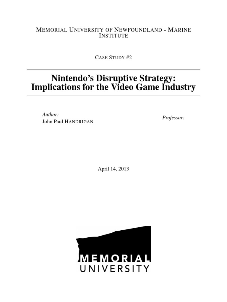 Nintendos Disruptive Strategy Implications For The Video Game Industry ...