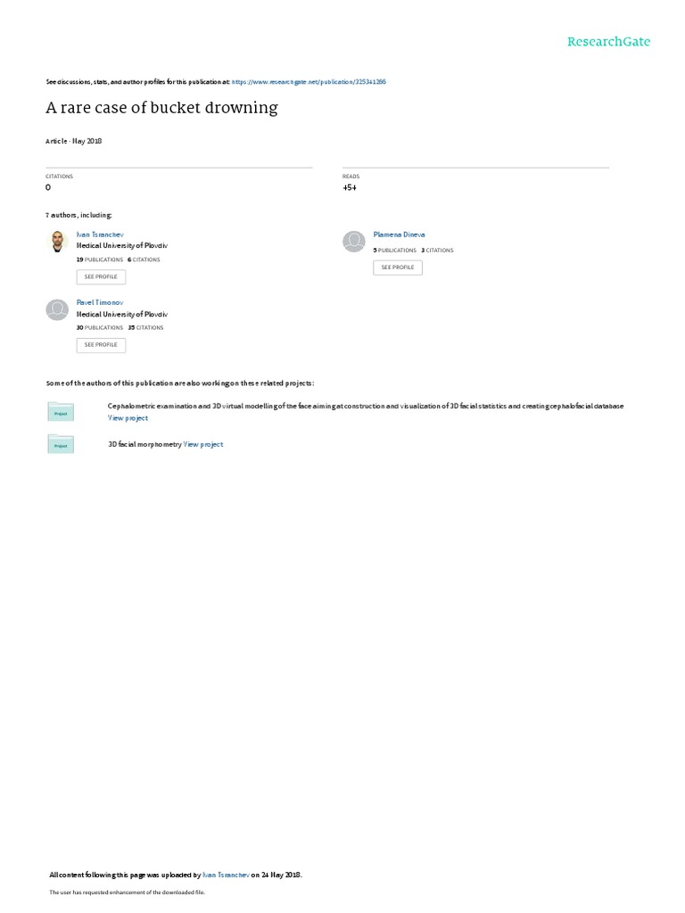 A Rare Case of Bucket Drowning: Article | PDF | Cadaver | Forensic Science