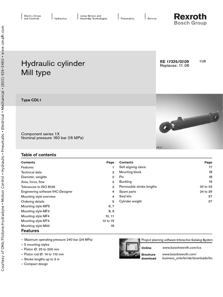 Rexroth CDL1 (160 Bar) (ISO 3320) - Re17325 - 2009-07 | PDF | Piston ...