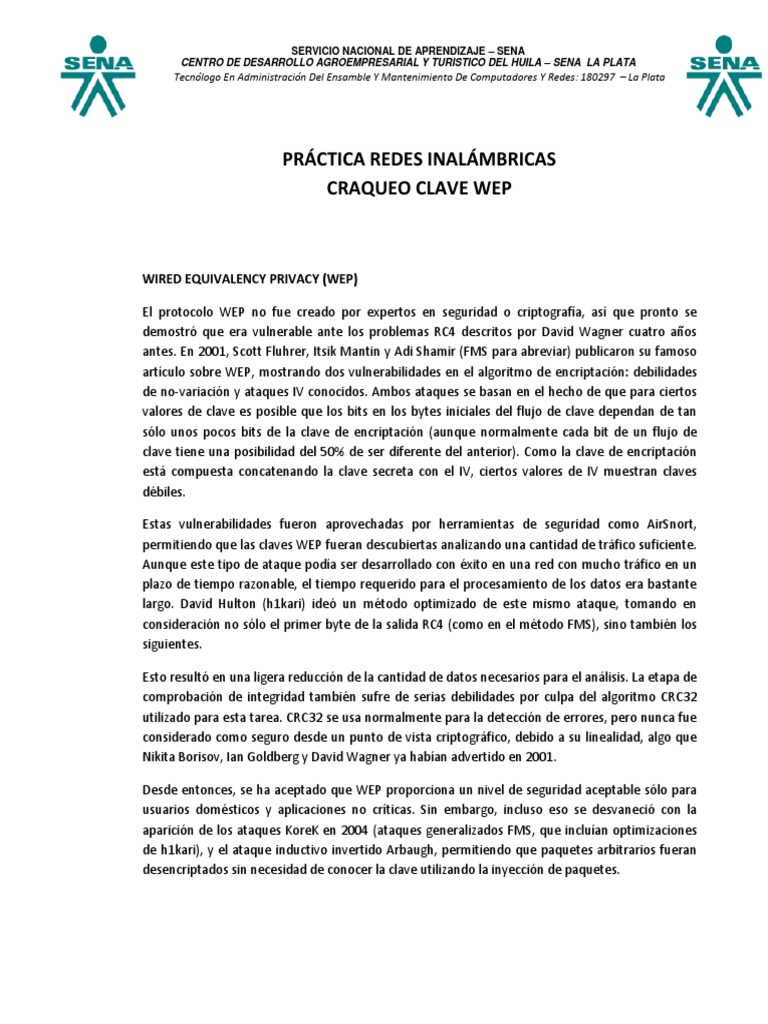 Guia Crackear Clave WEP | PDF | Clave (criptografía) | Edad de información