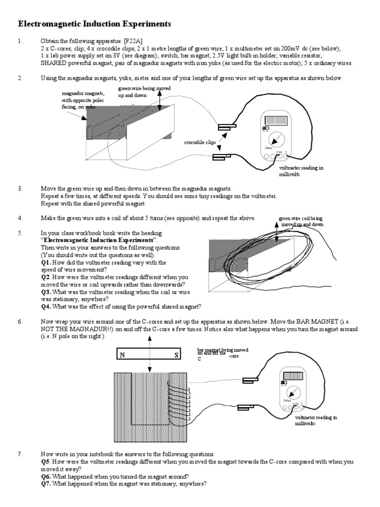 Electromagnetic Induction Experiments | PDF | Inductor | Electrical ...