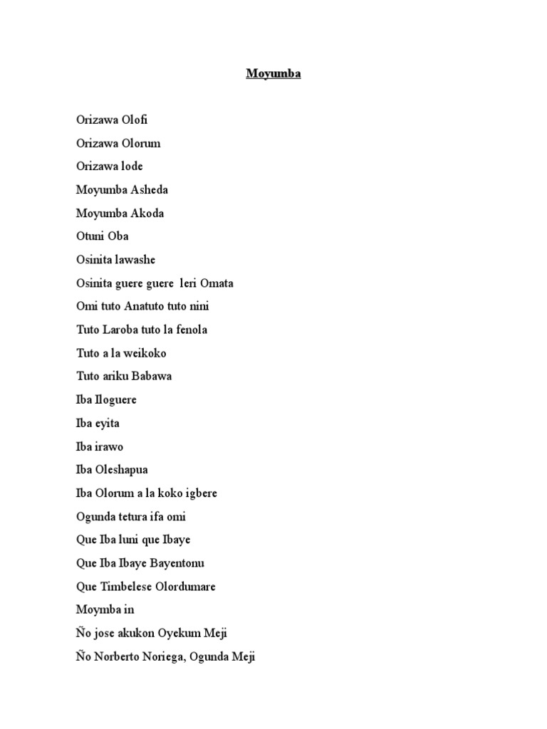 Moyumba | Descargar gratis PDF | Religión étnica | Sobrenatural