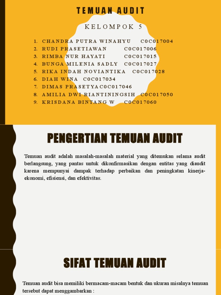 Temuan Audit | PDF | Pengelolaan Keuangan & Uang