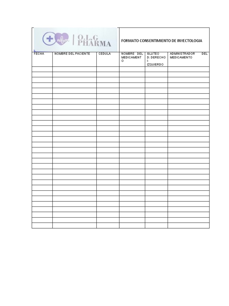 Formato Consentimiento de Inyectologia | PDF