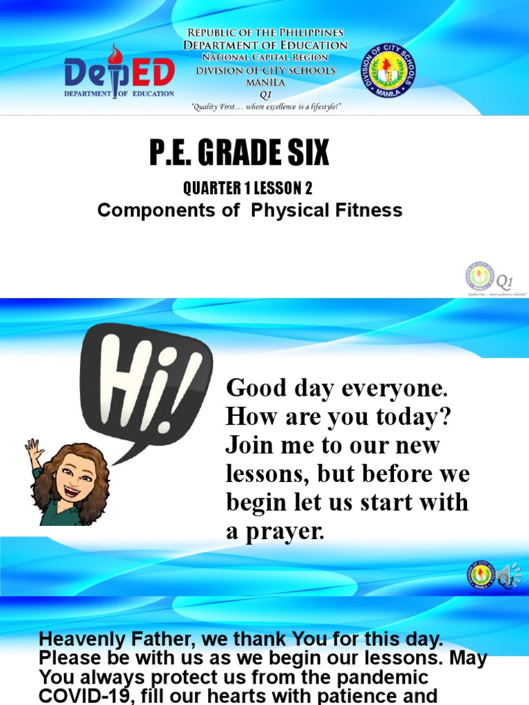 P.E. Grade Six: Components of Physical Fitness | PDF | Physical Fitness ...
