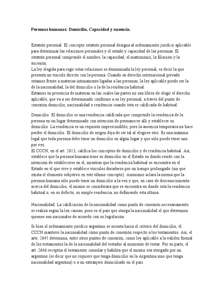 Personas Humanas Derecho Internacional Privado | PDF | Adopción | Tratado
