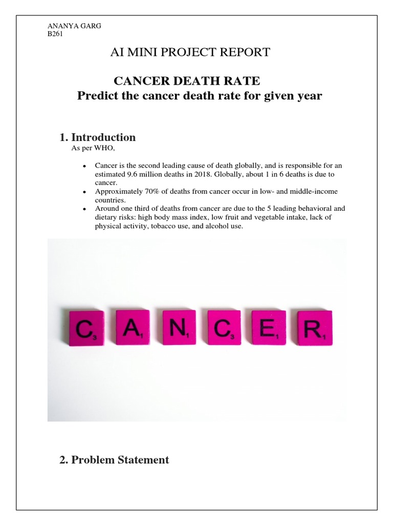 Ai Project Report | PDF | Mortality Rate | Cancer