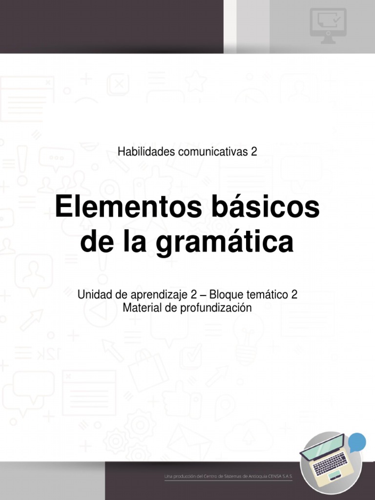 Elementos Básicos de La Gramática | PDF | Verbo | Sustantivo