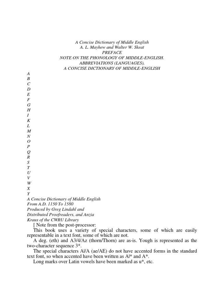 Middle English Dictionary Guide | PDF | Semiotics | Linguistics