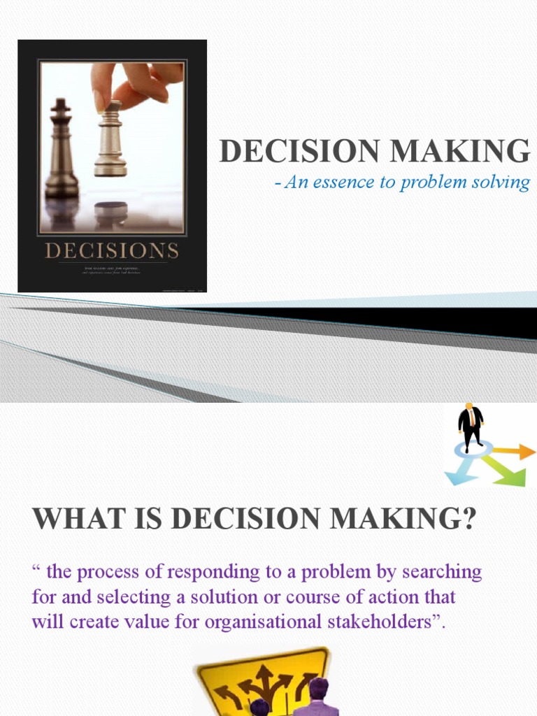 Decision Making: - An Essence To Problem Solving | PDF | Decision ...